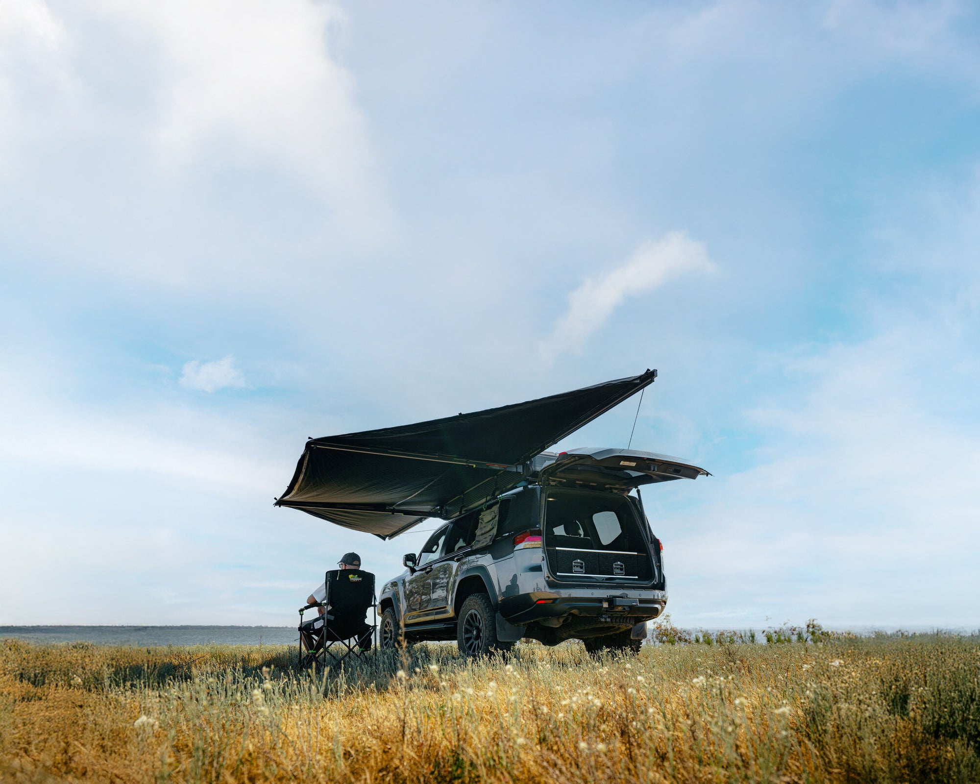 Deltawing 180° Awning (2m, Unsupported) – IRONMAN 4X4 Australia